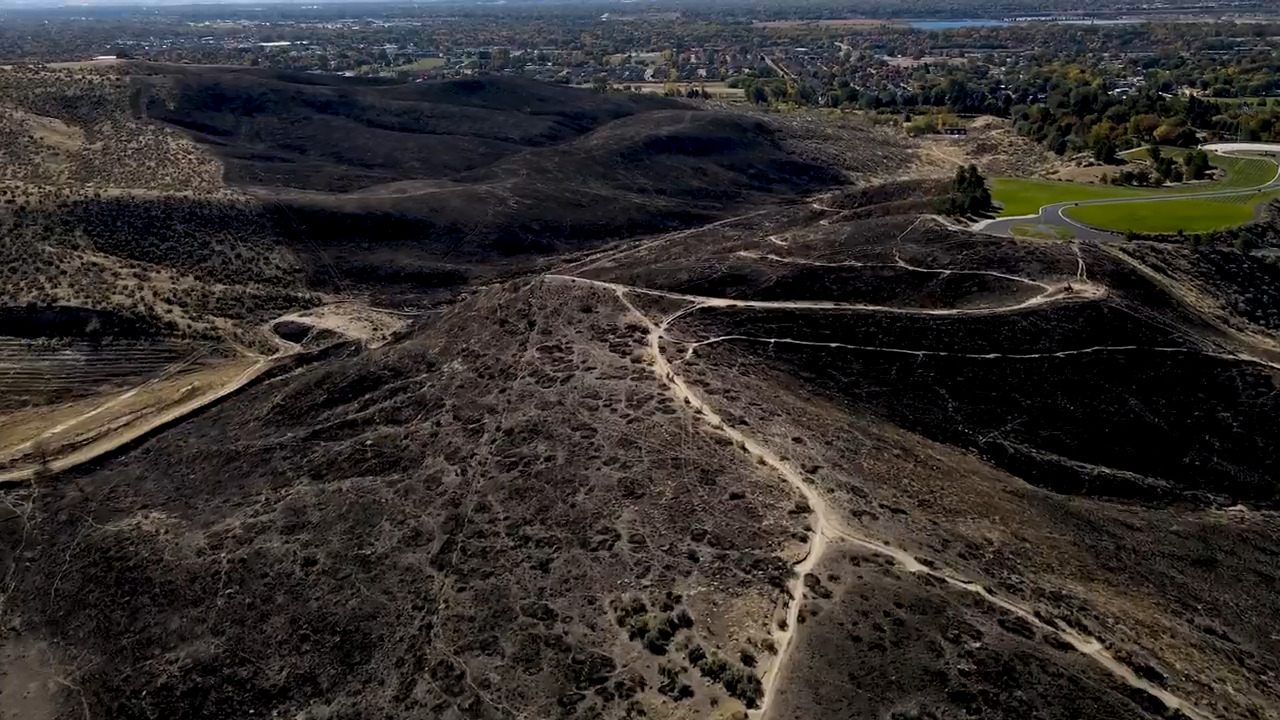 Drone shows Goose Fire aftermath near Eagle, NW Boise foothills | Idaho ...