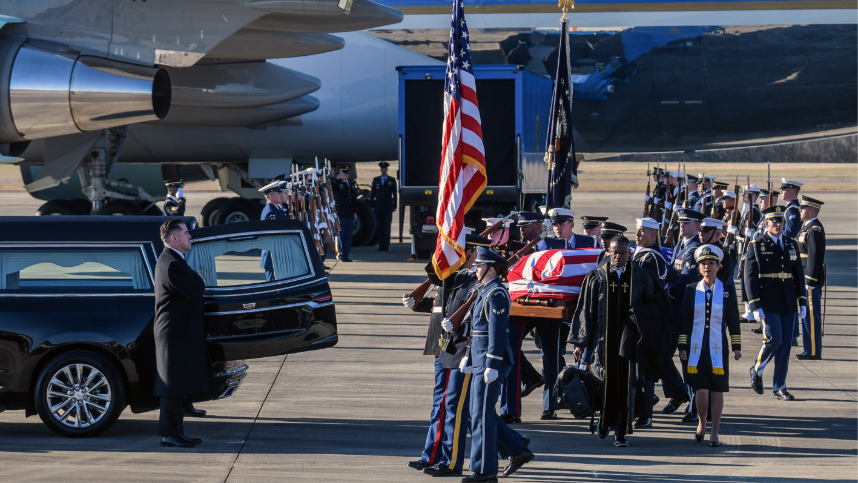 See photos of Jimmy Carter arriving at Ft. Moore's Lawson Army Airfield ...