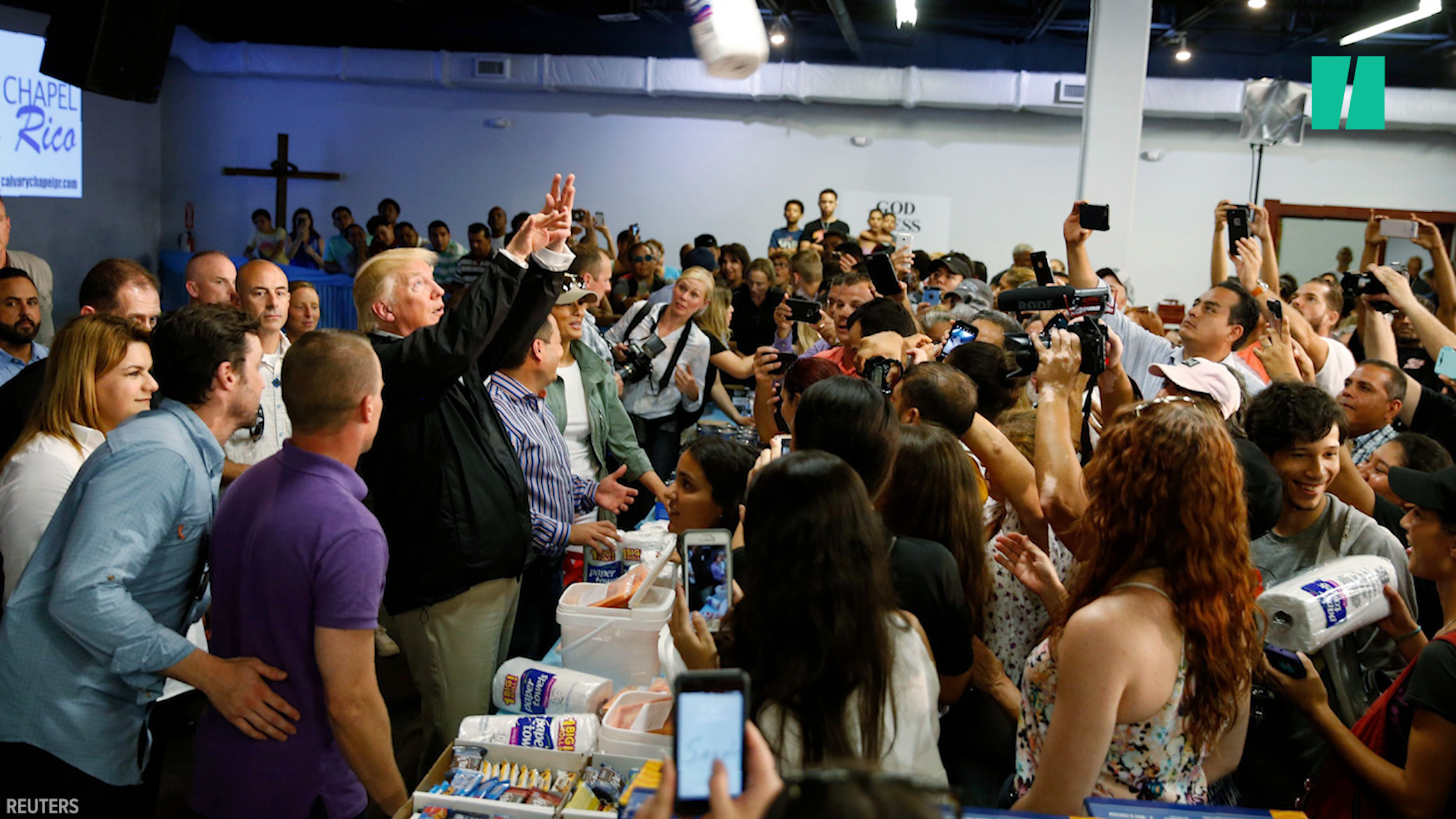 Donald Trump Helps Suffering Puerto Ricans By Throwing Paper Towels At ...