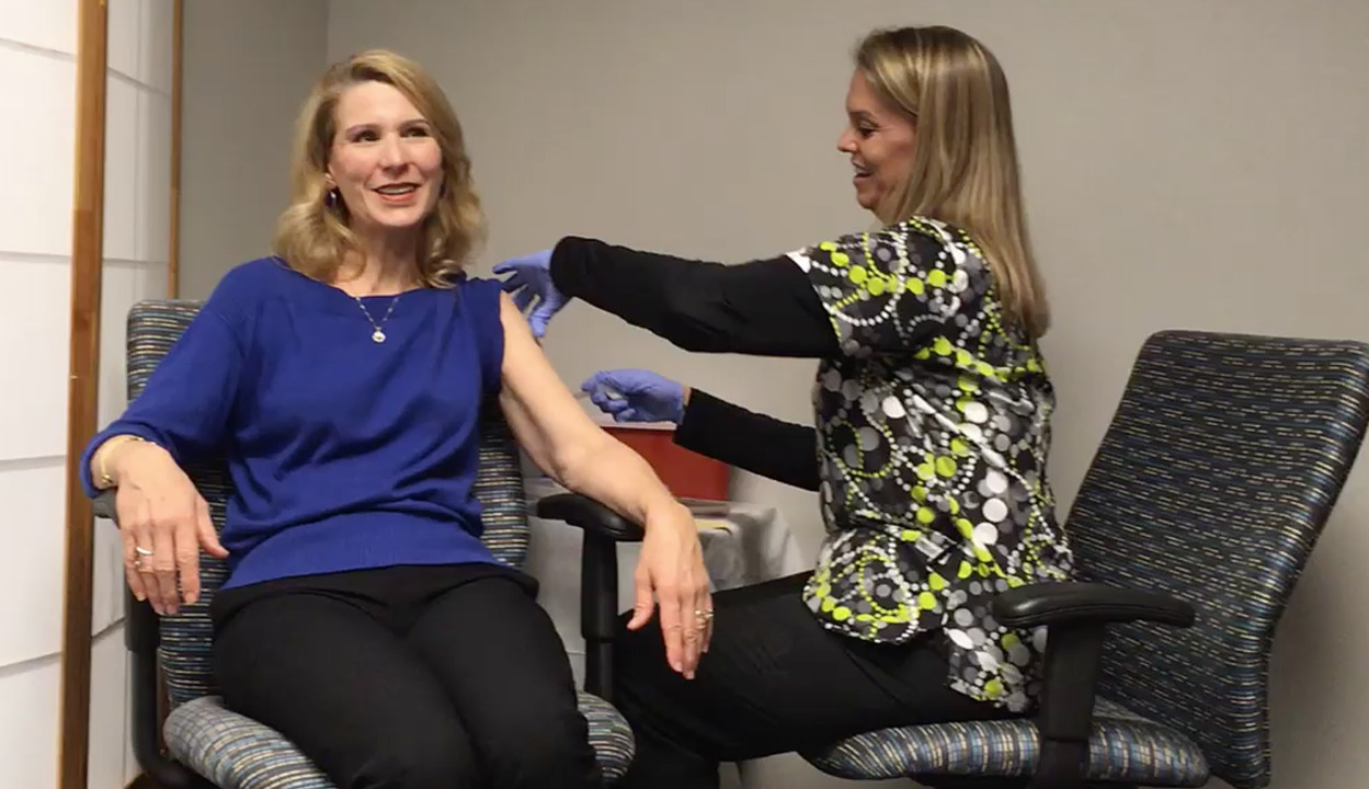 Flu shots: First Lady Kristin Cooper gets hers, one of 9,750 available ...