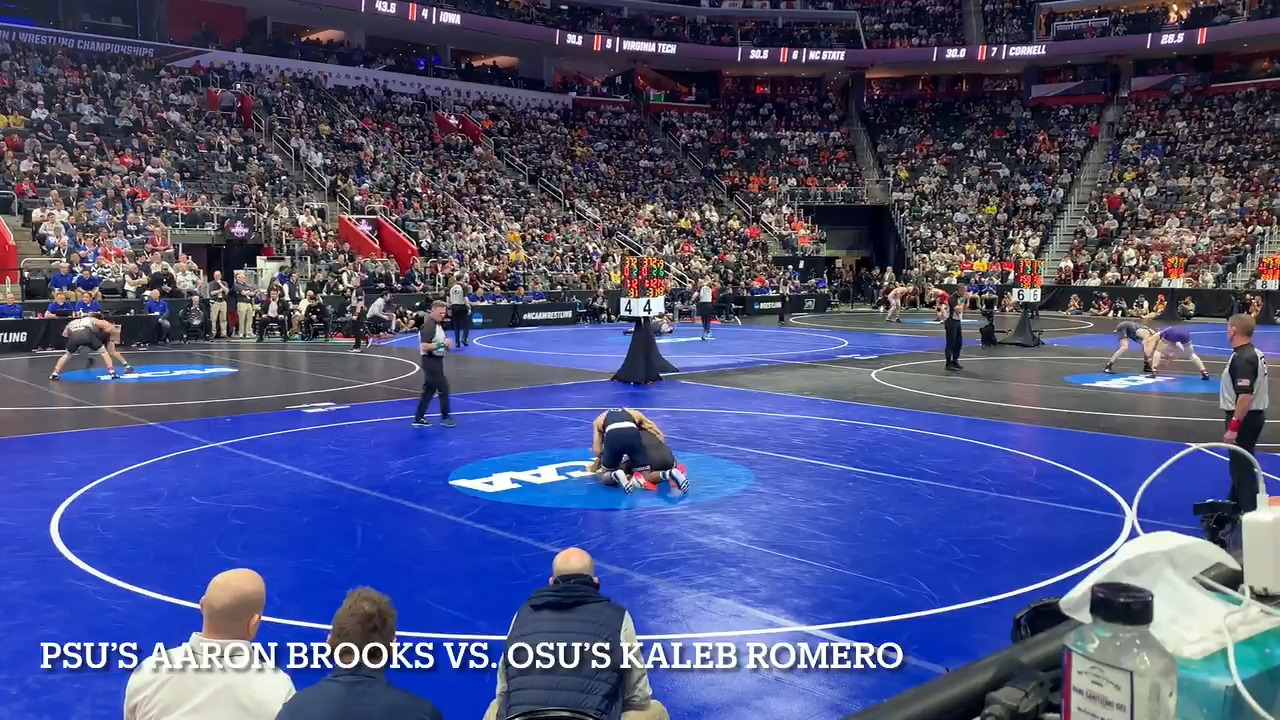 Penn State’s Aaron Brooks wrestles Ohio State’s Kaleb Romero | Centre ...