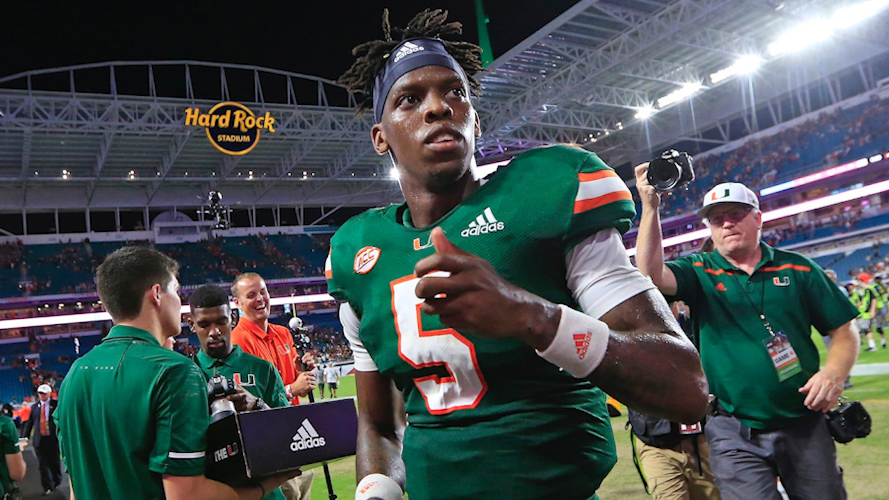 Canes quarterback N'Kosi Perry talks about defeating Florida State ...