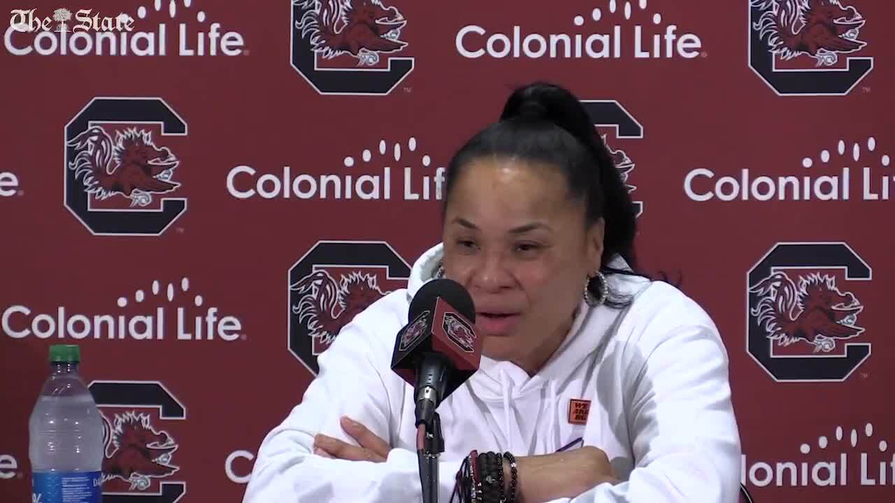 Dawn Staley celebrates winning usc football team | The State