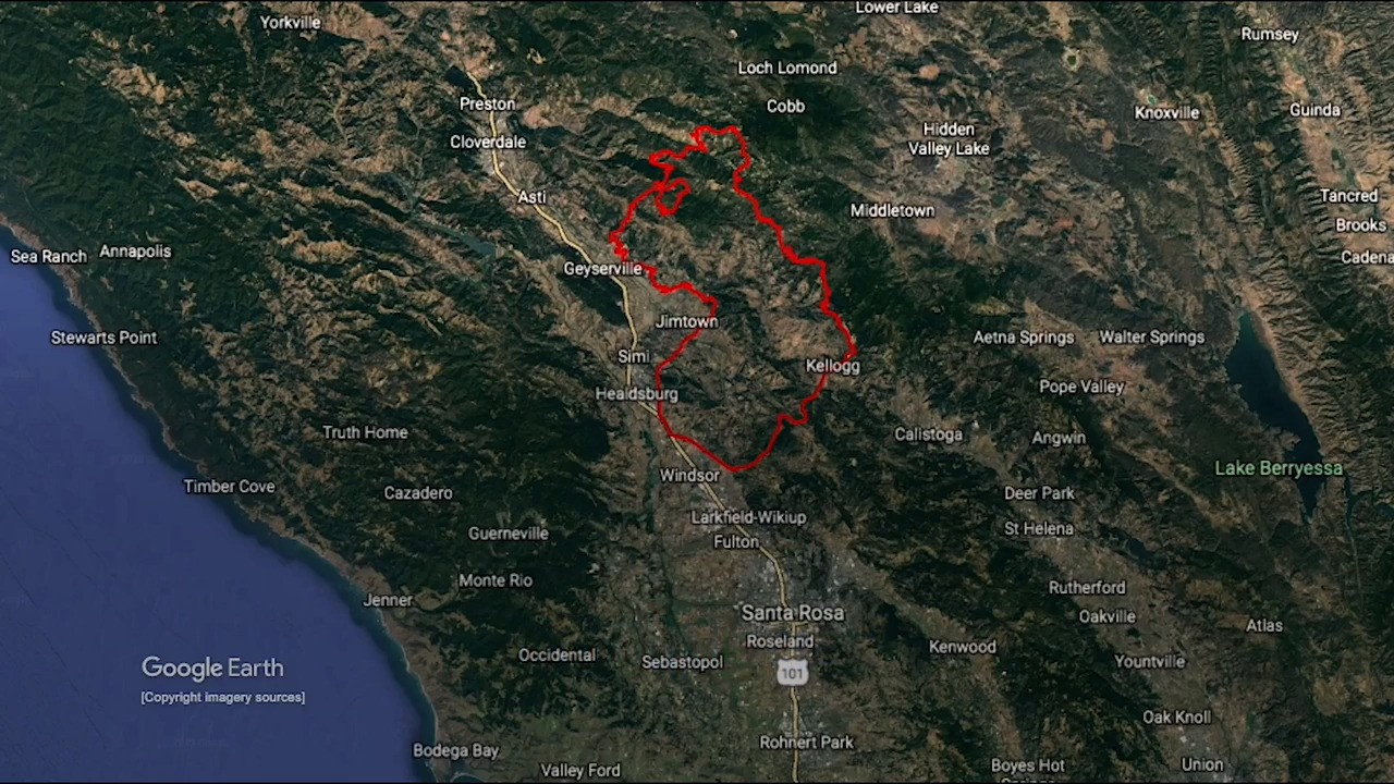 California fire map: Hotspots in Sonoma County’s Kincade Fire ...