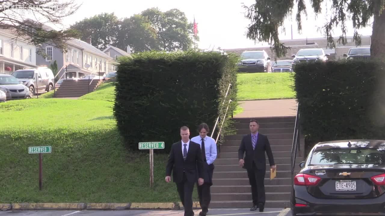 Matthew Sheffer arrives for his trial at the Centre County Courthouse ...
