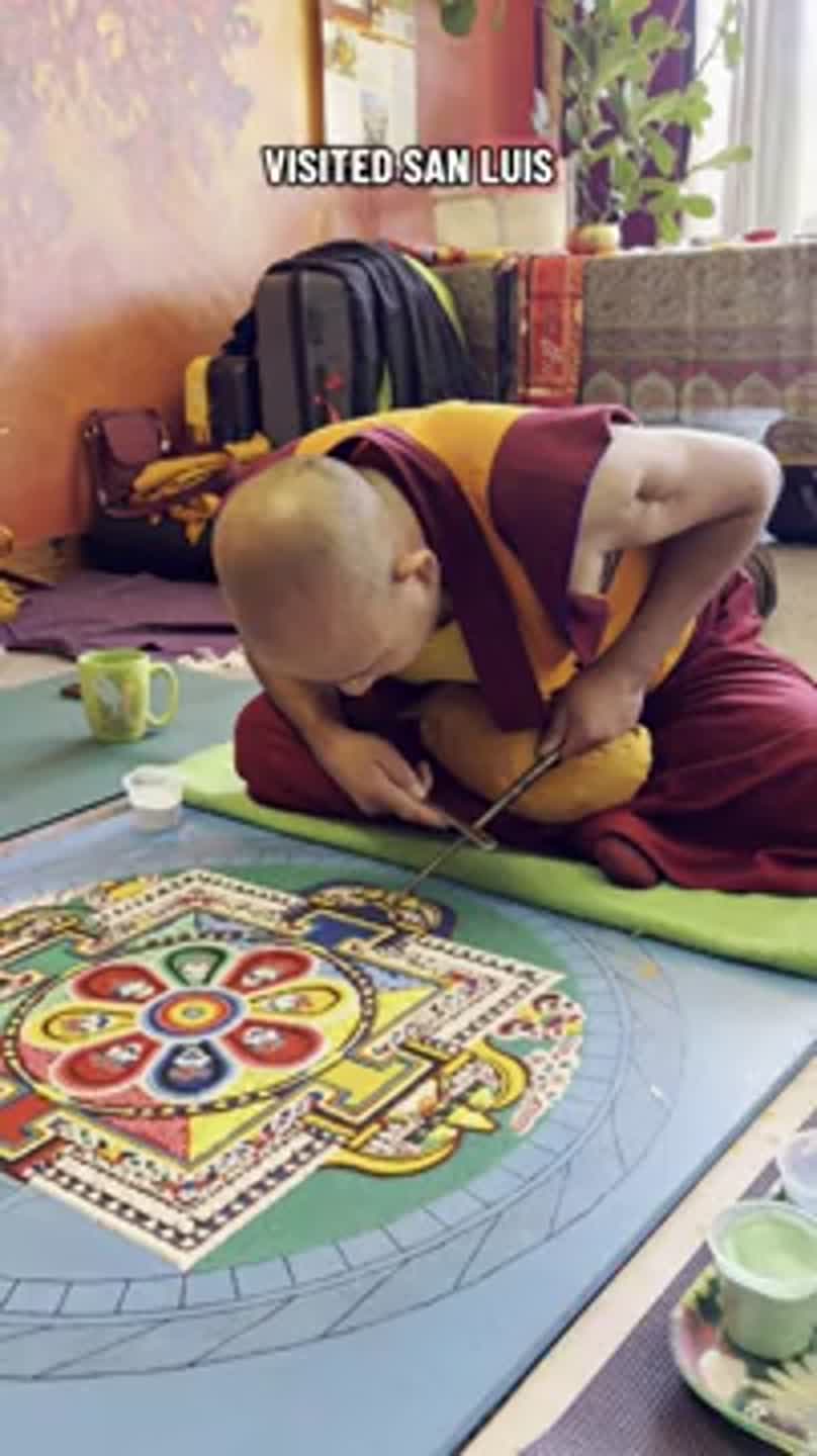 Tibetan monks create colorful sand mandala in SLO County CA | San Luis ...