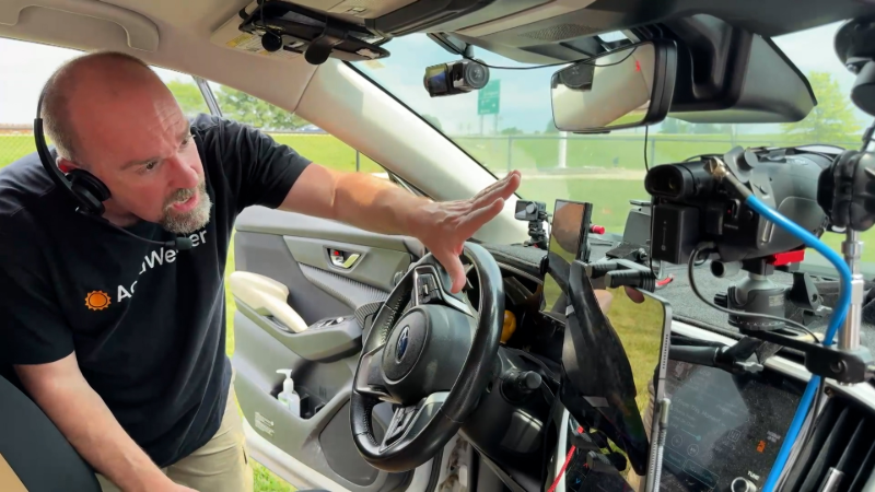 Storm chaser Tony Laubach gives a quick tour as storms fire up in the ...