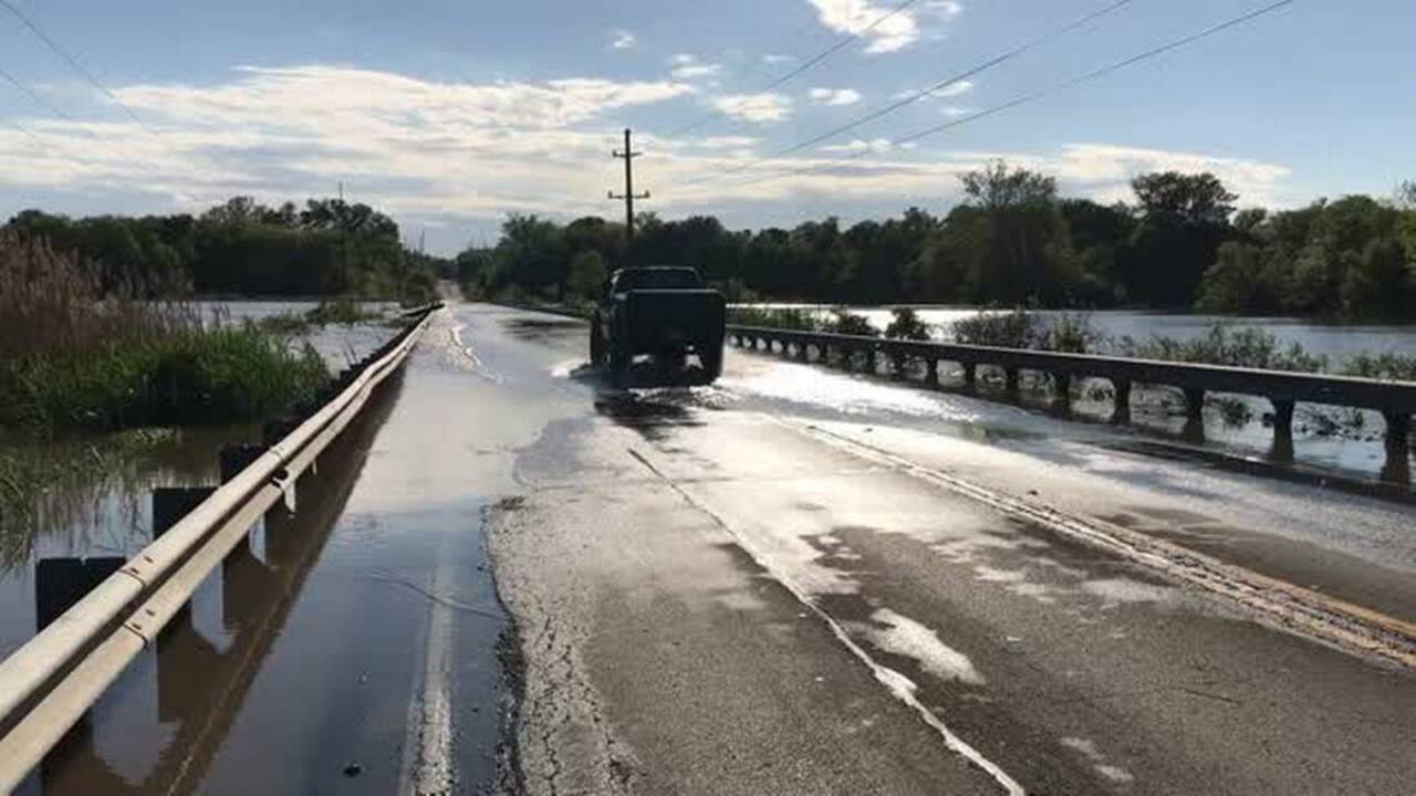 Road closed flooding on US Route 50 near Silver Creek Lebanon IL | Tri ...