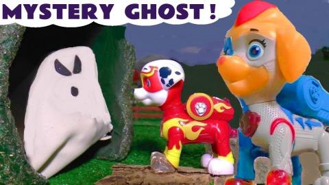 Paw Patrol Mighty Pups Ghost Game Spooky Challenge with Mighty Twins ...