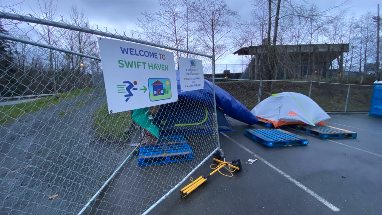 Winter shelter for homeless opens at Bellingham civic field ...