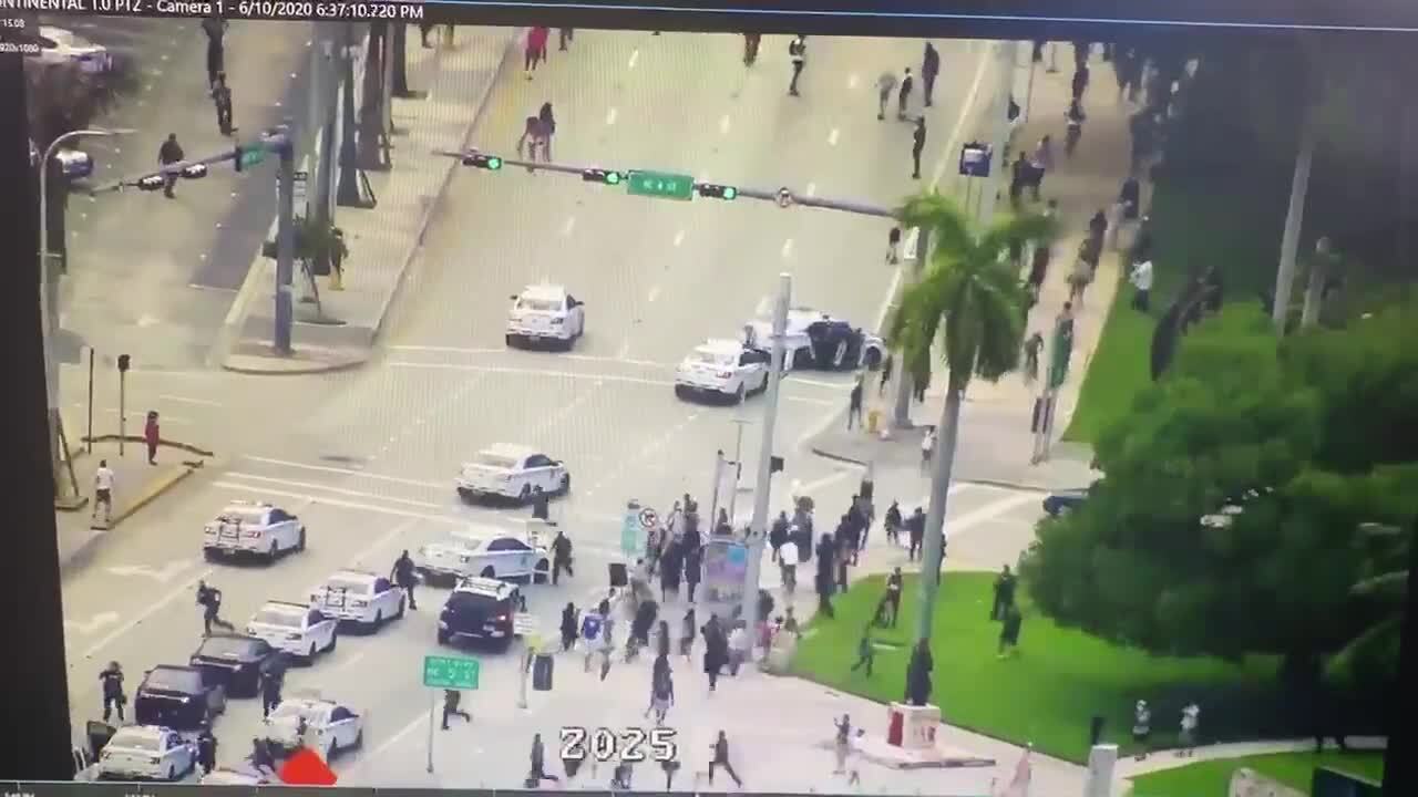 Surveillance video shows chaos at Miami protest | Miami Herald