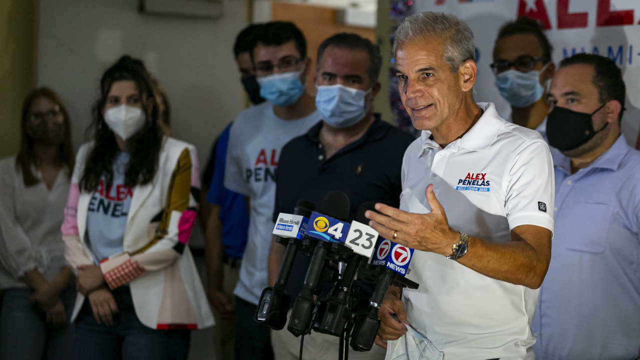 Alex Penelas speaks after placing third in the Miami-Dade mayoral race ...