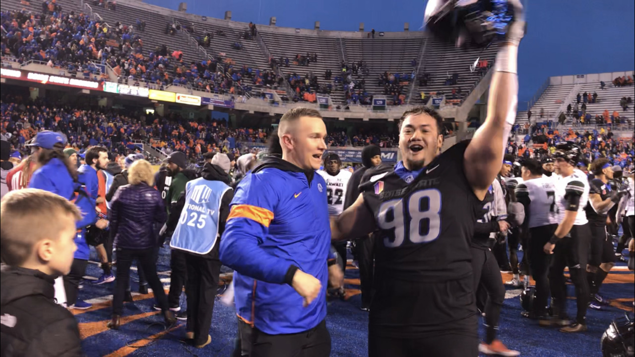 Watch Boise State defensive linemen celebrate | Idaho Statesman